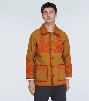 BODE Field Maple Embroidered Cotton Coat