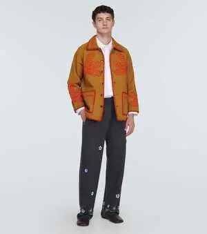 BODE Field Maple Embroidered Cotton Coat