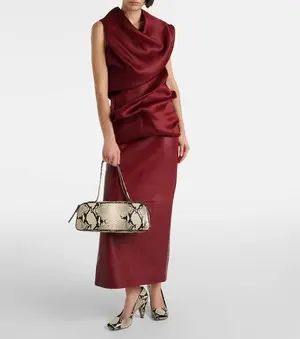 Khaite Simona Snake-effect Leather Shoulder Bag - Beige