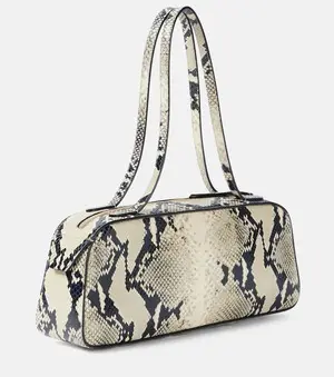 Khaite Simona Snake-effect Leather Shoulder Bag - Beige