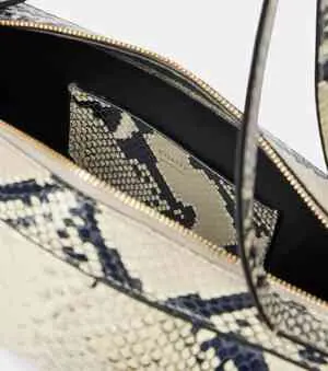 Khaite Simona Snake-effect Leather Shoulder Bag - Beige