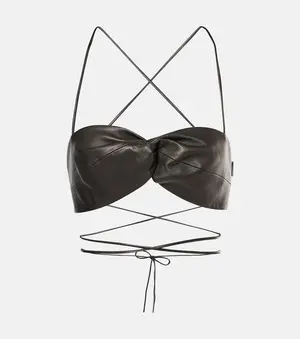 THE SEI Leather Bra Top - Black