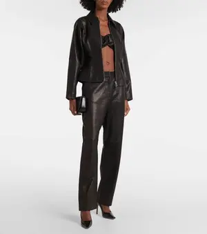 THE SEI Leather Bra Top