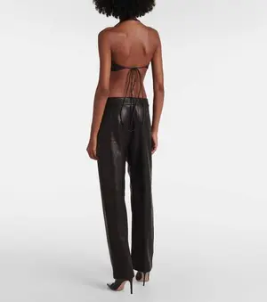 THE SEI Leather Bra Top