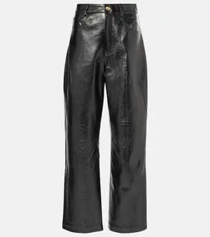 JACQUES WEI High-rise Wide-leg Leather Pants