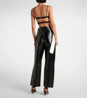 JACQUES WEI High-rise Wide-leg Leather Pants