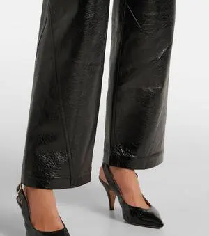 JACQUES WEI High-rise Wide-leg Leather Pants