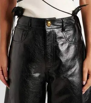JACQUES WEI High-rise Wide-leg Leather Pants