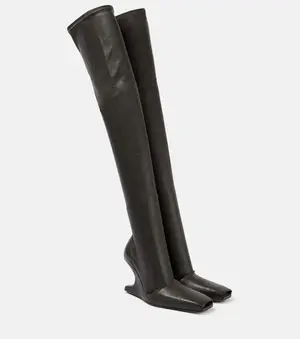 Rick Owens Cantilever Leather Over-the-knee Boots - Black