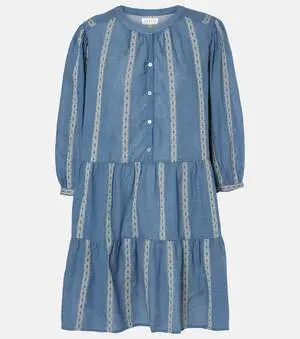 Velvet By Graham & Spencer Kaitlyn Jacquard Cotton-blend Minidress - Blue