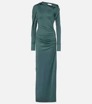 Victoria Beckham Ruched Asymmetric Gown