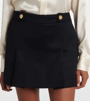 TOM FORD Pleated Wool And Cashmere Miniskirt