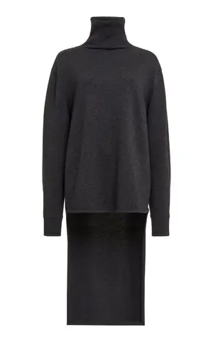 Givenchy Long-back High-neck Wool-cashmere Sweater