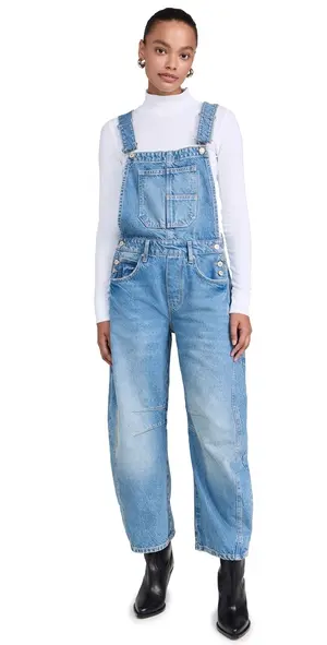 Free People Good Luck Overalls - Ultra Light Beam