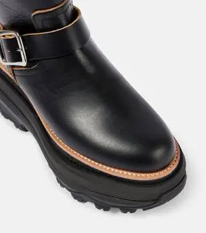 Sacai Leather Platform Biker Boots