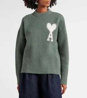 AMI Paris De Cœur Alpaca-blend Sweater - Green