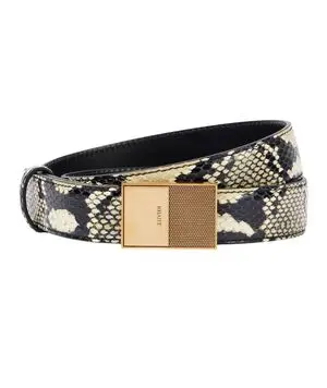 Khaite Elio Snake-effect Leather Belt - Neutrals