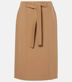 Max Mara Alec Belted Wool Midi Skirt