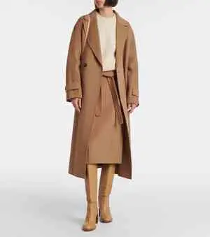 Max Mara Alec Belted Wool Midi Skirt
