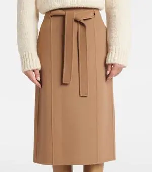 Max Mara Alec Belted Wool Midi Skirt