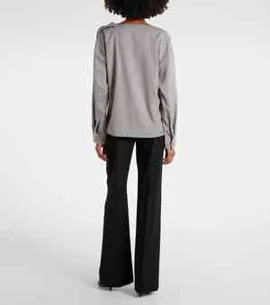 JACQUES WEI Embellished Wool Blouse