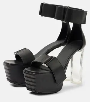 Rick Owens Leather Platform Sandals