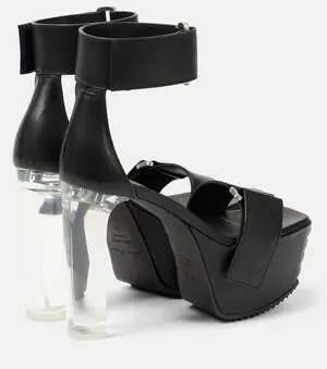 Rick Owens Leather Platform Sandals