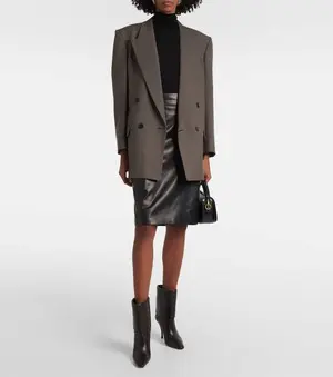 Saint Laurent Niki 90 Leather Booties - Brown