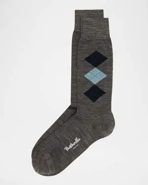 Pantherella Locke Argyle Socks - Gray