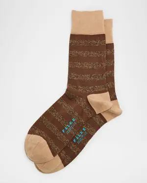 Falke Falke Sensitive Mapped Line Crew Socks Brown