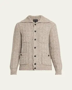 Giorgio Armani Four-pocket Cardigan Jacket - Off White