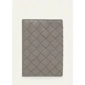 Bottega Veneta Leather Passport Case - Grey