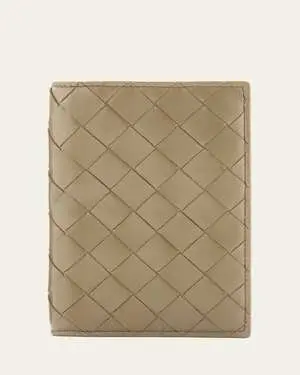 Bottega Veneta Leather Passport Case Mdgrn