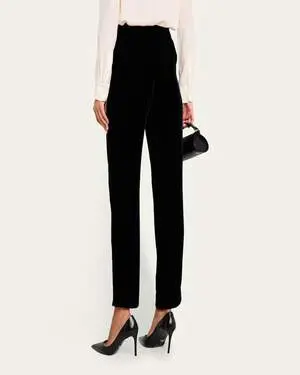 Giorgio Armani Mid-rise Velvet Trousers