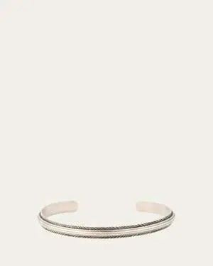 JAN LESLIE Sterling Feather Trim Cuff Bracelet - Silver