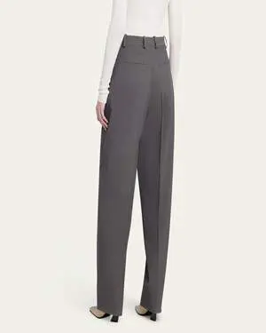 Bottega Veneta Tapered Wool Stretch Tricotine Trousers - Graphite