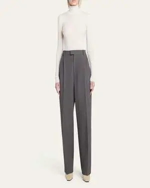 Bottega Veneta Tapered Wool Stretch Tricotine Trousers - Graphite