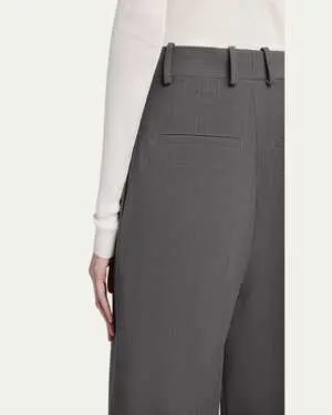 Bottega Veneta Tapered Wool Stretch Tricotine Trousers - Graphite
