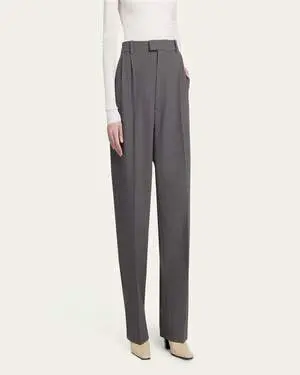 Bottega Veneta Tapered Wool Stretch Tricotine Trousers - Graphite