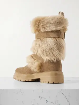 GIANVITO ROSSI Maverick 35 Shearling And Suede Boots