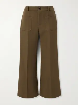 Chloé Cropped Flared Wool-crepe Pants