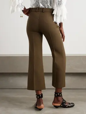 Chloé Cropped Flared Wool-crepe Pants