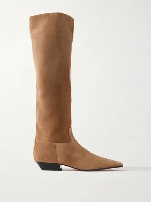Khaite Marfa Suede Knee High Boots - Brown