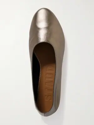 Staud Alba Leather Ballet Flats - Brown