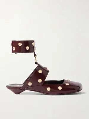 Chloé Jade Studded Leather Pumps - Burgundy