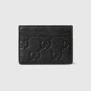 Gucci Gg Emblem Card Case - Black