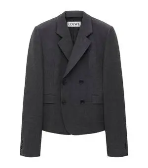 Loewe Wool Twill Double-breasted Blazer