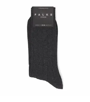 Falke Wool-cashmere Blend Lhasa Ribbed Socks - Grey