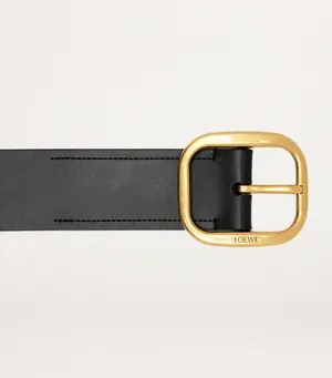 Loewe Rounded-rectangle Leather Belt - Black