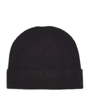 Sunspel Sunspel Cashmere Ribbed Beanie Black